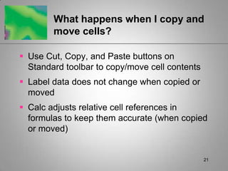 Formatting a Worksheet in Calc | PPTX | Technology & Computing