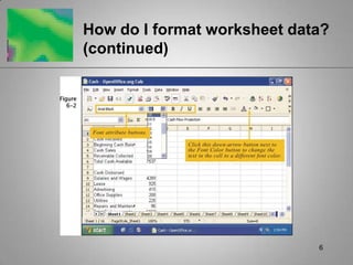 Formatting a Worksheet in Calc | PPTX