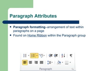 Formatting content in_word_2010 | PPT
