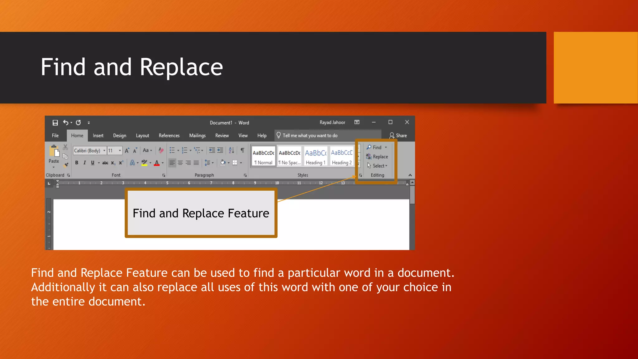 Formatting features in microsoft word | PPTX
