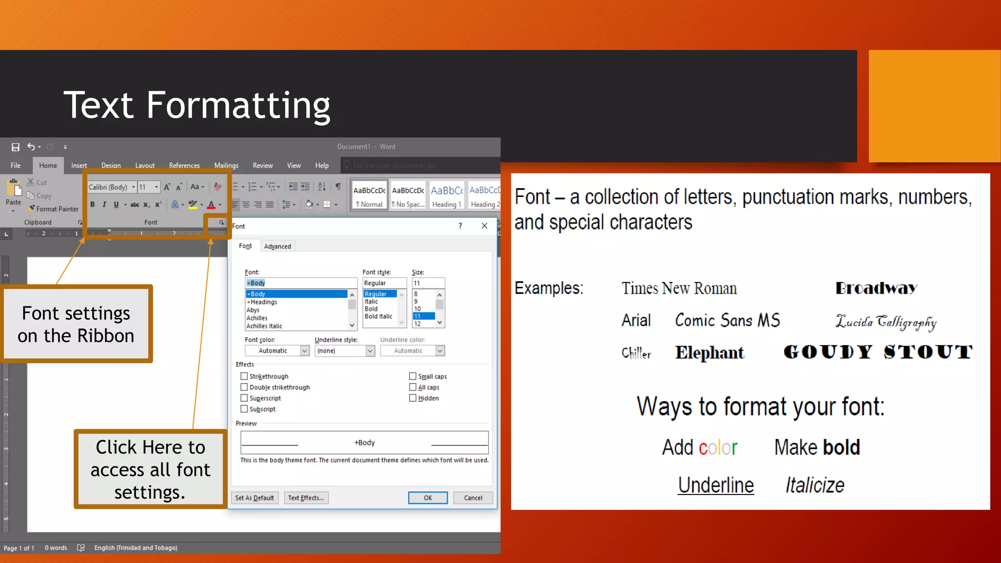 Formatting features in microsoft word | PPTX