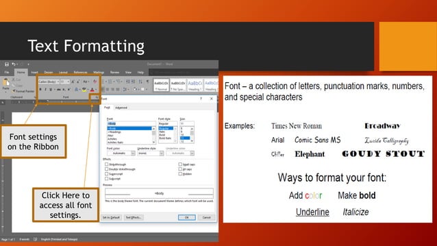 Formatting features in microsoft word | PPTX | Desktop Publishing | Computer Software and ...