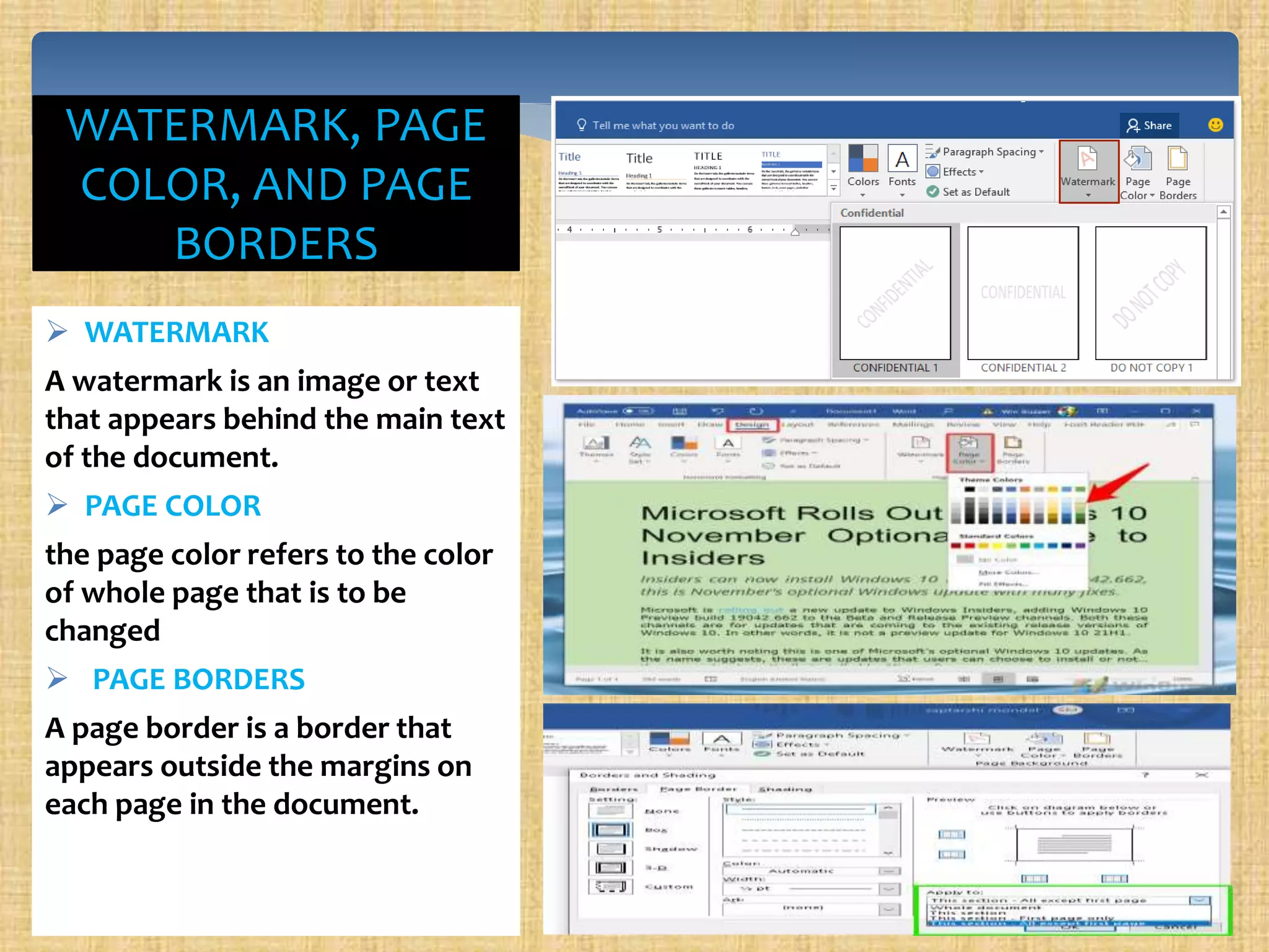 FORMATTING FEATURES OF MS WORD AND OTHER FEATURES OF MS WORD.pptx by ...