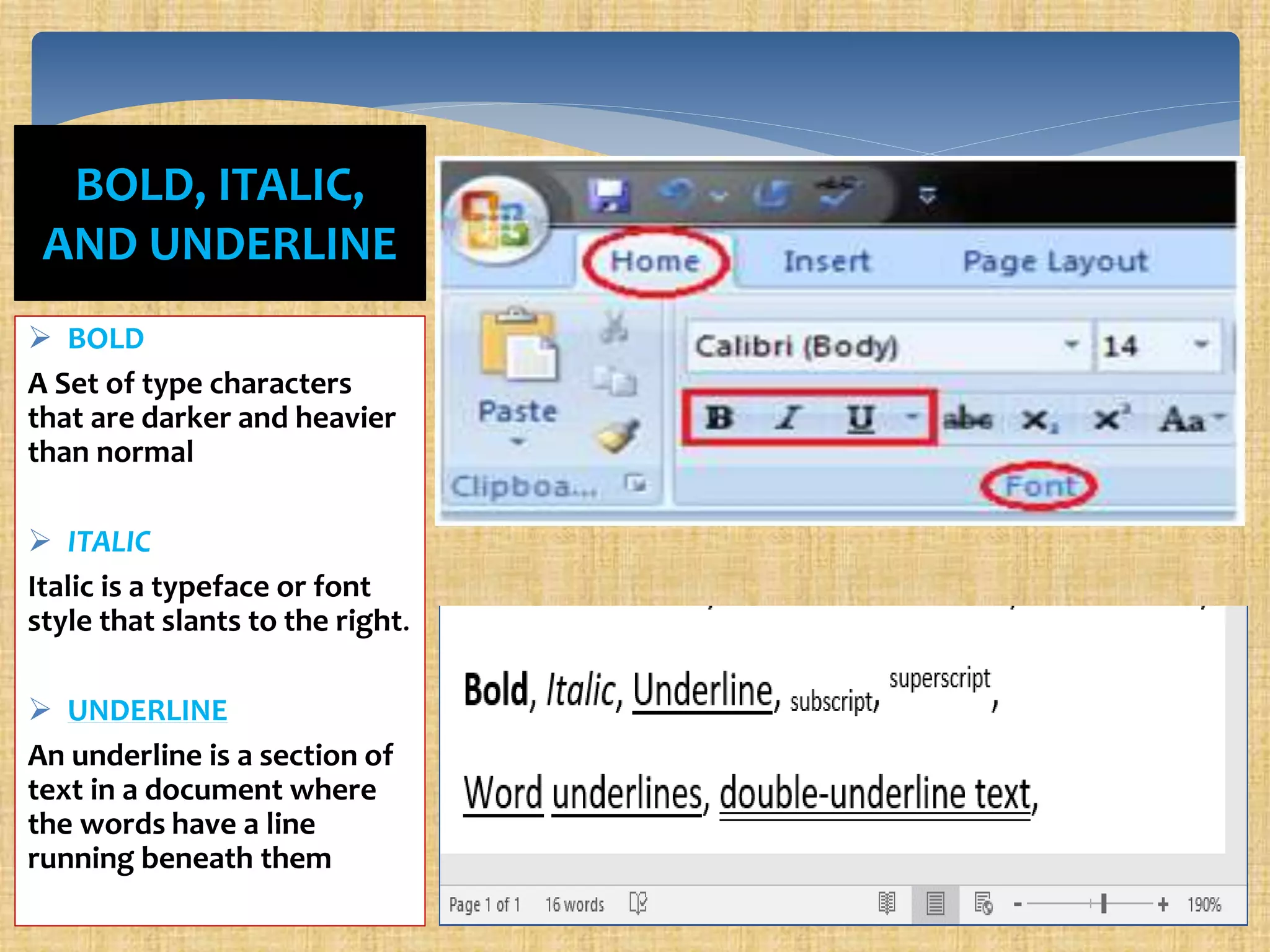 FORMATTING FEATURES OF MS WORD AND OTHER FEATURES OF MS WORD.pptx by ...