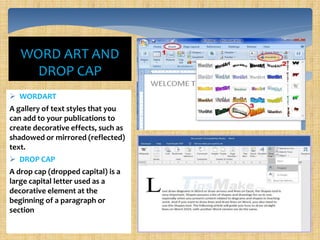 FORMATTING FEATURES OF MS WORD AND OTHER FEATURES OF MS WORD.pptx by: Saud K. Kamad | PPTX