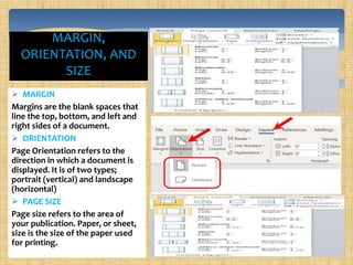 FORMATTING FEATURES OF MS WORD AND OTHER FEATURES OF MS WORD.pptx by ...