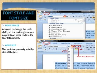 FORMATTING FEATURES OF MS WORD AND OTHER FEATURES OF MS WORD.pptx by ...