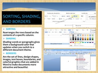 FORMATTING FEATURES OF MS WORD AND OTHER FEATURES OF MS WORD.pptx by ...