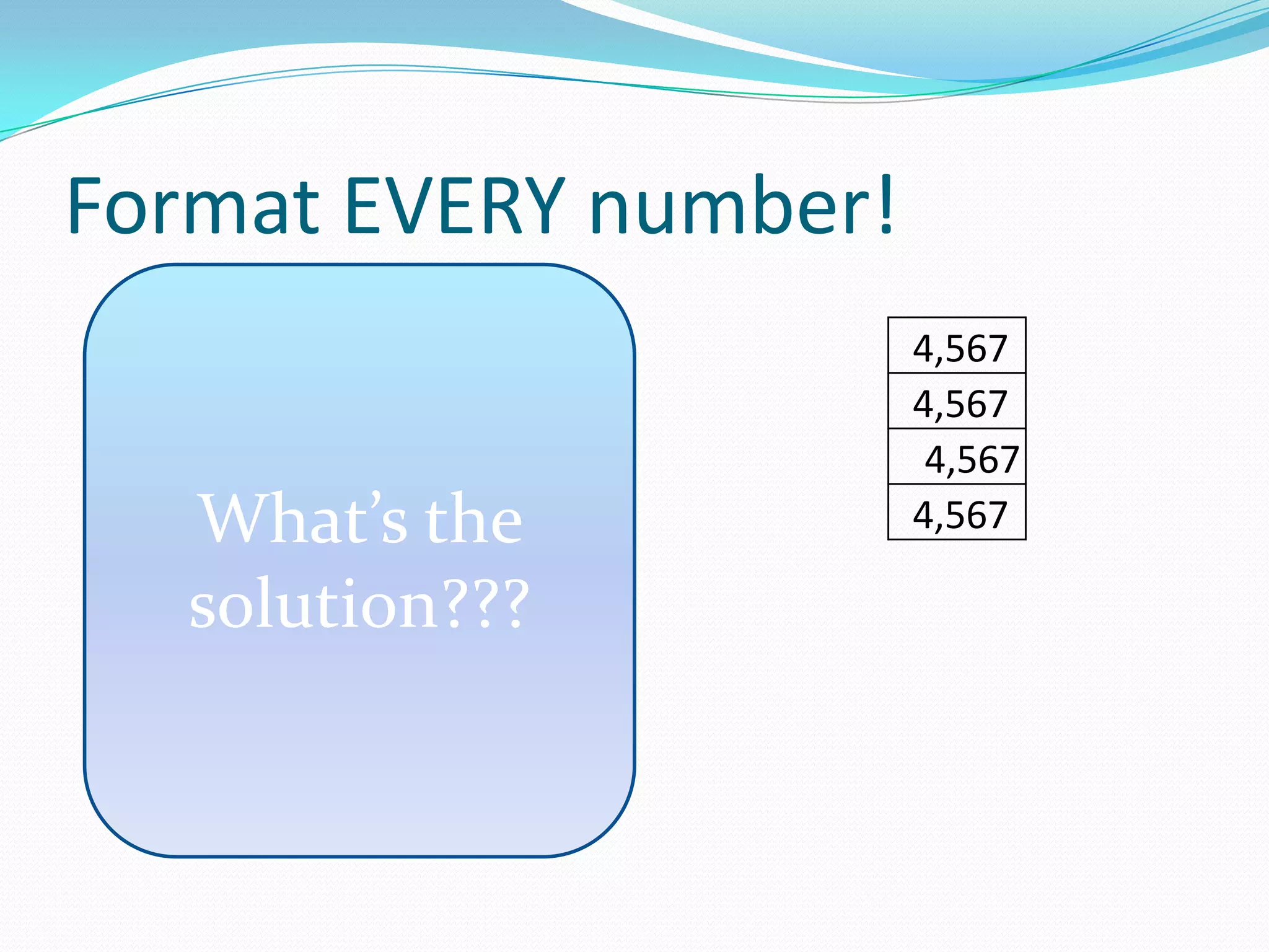 Formatting in excel | PPT