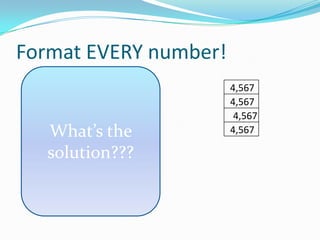 Formatting in excel | PPT