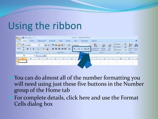 Formatting in excel | PPT