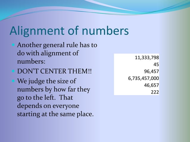 Formatting in excel | PPT