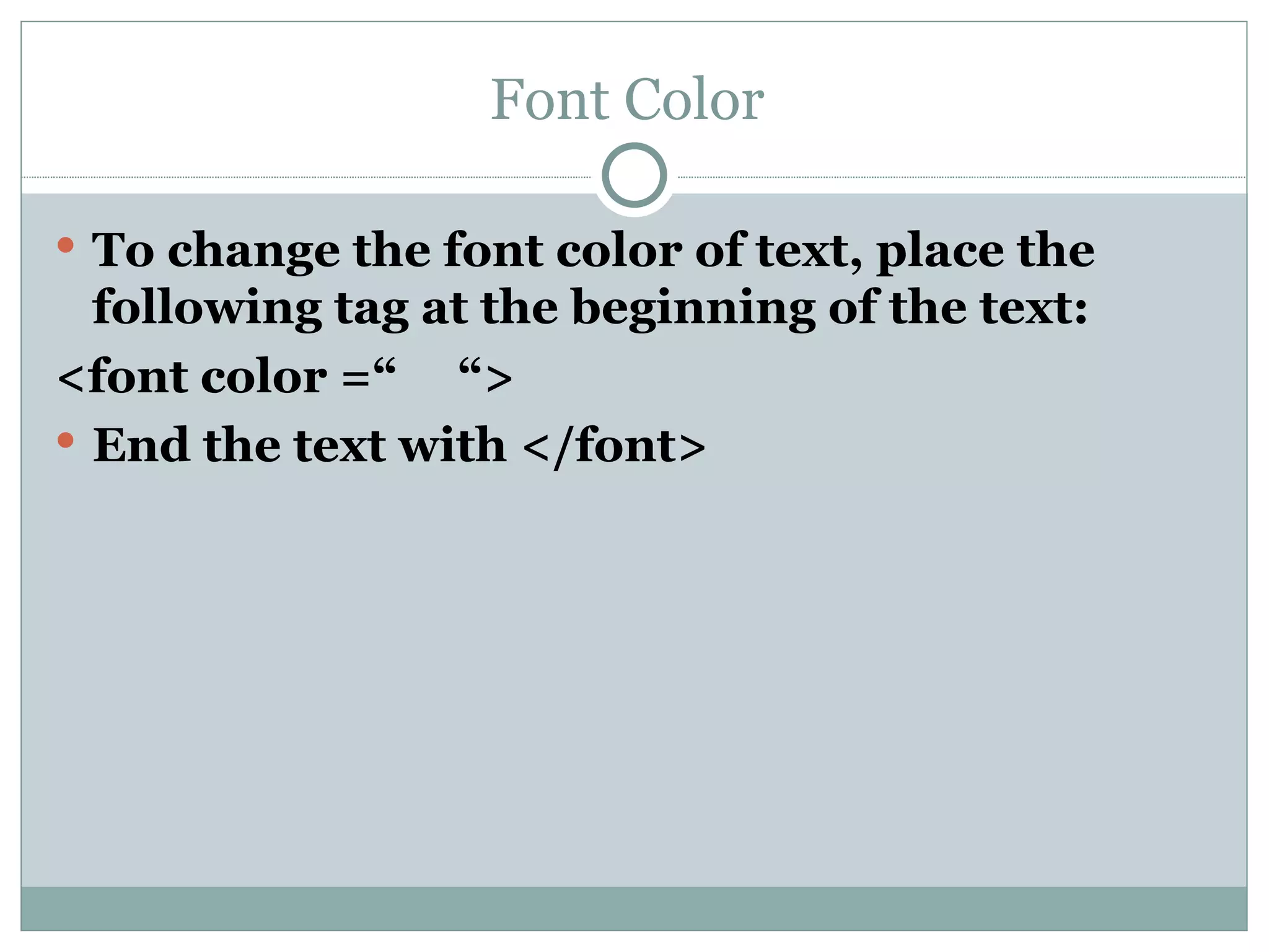 Formatting in html | PPT