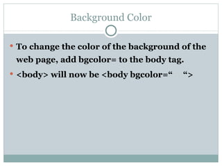 Formatting in html | PPT