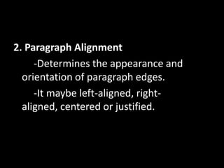 Formatting paragraphs | PPTX