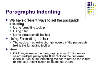 Formatting text | PPT