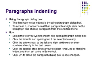 Formatting text | PPT