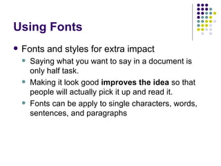 Formatting text | PPT