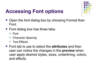Formatting text | PPT