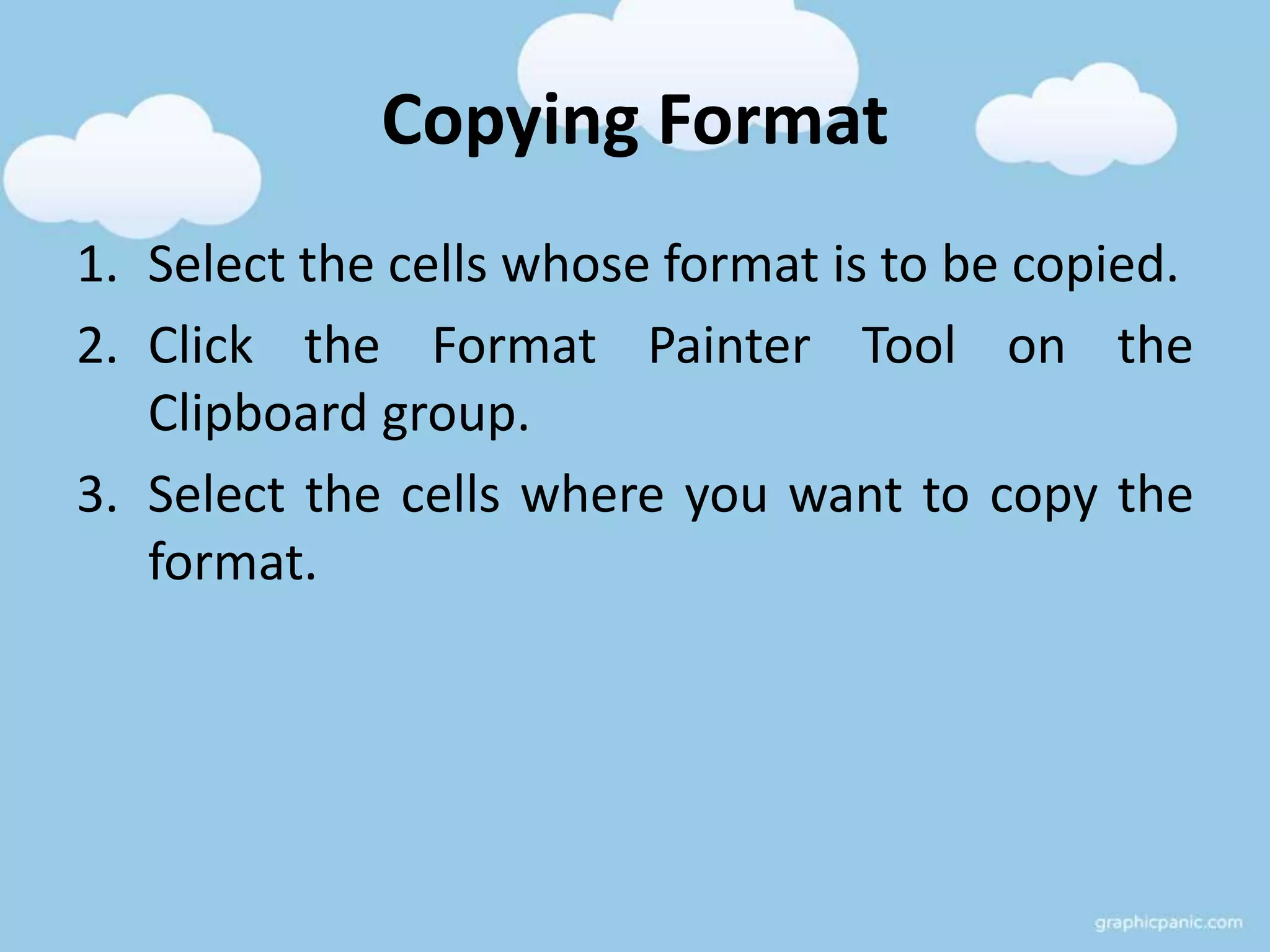 Formatting text (Microsoft Excel) | PPTX