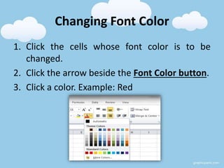 Formatting text (Microsoft Excel) | PPTX