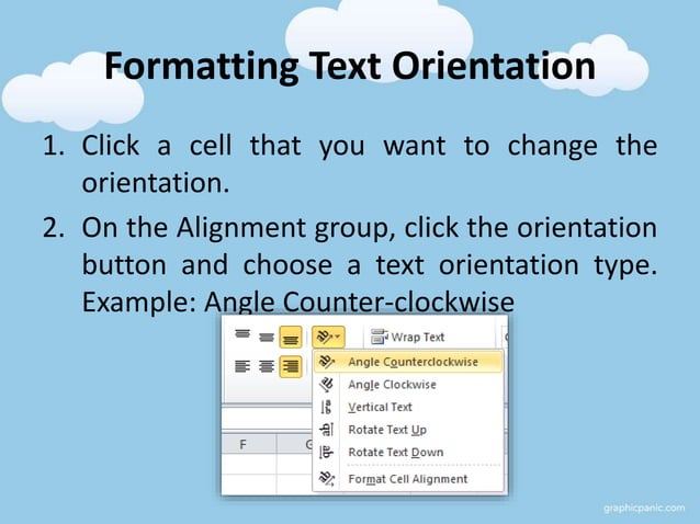 Formatting text (Microsoft Excel) | PPTX