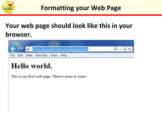 Formatting your web page | PPT