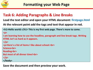 Formatting your web page | PPT
