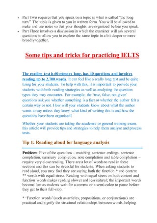 Format, tips and tricks for ielts - Collectibles by Hawaii Education | PDF