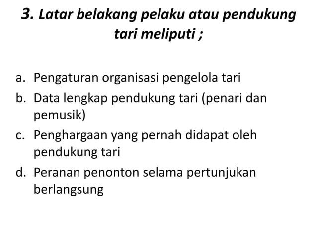 Format tugas analisis tari | PPTX