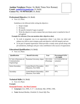 Format with examples 3 | DOC