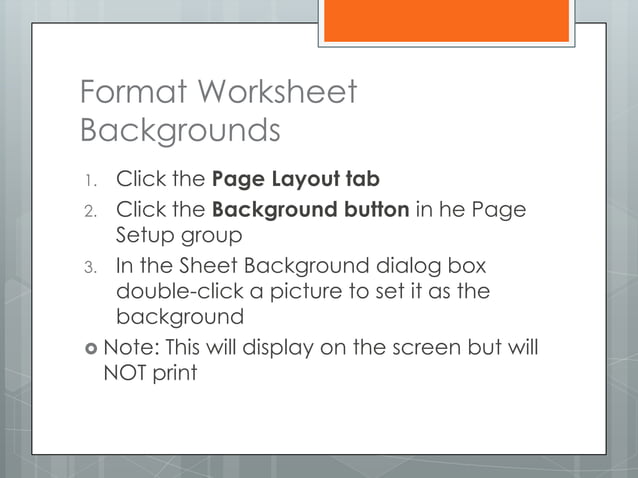 Formatting Worksheets | PPTX | Desktop Publishing | Computer Software ...