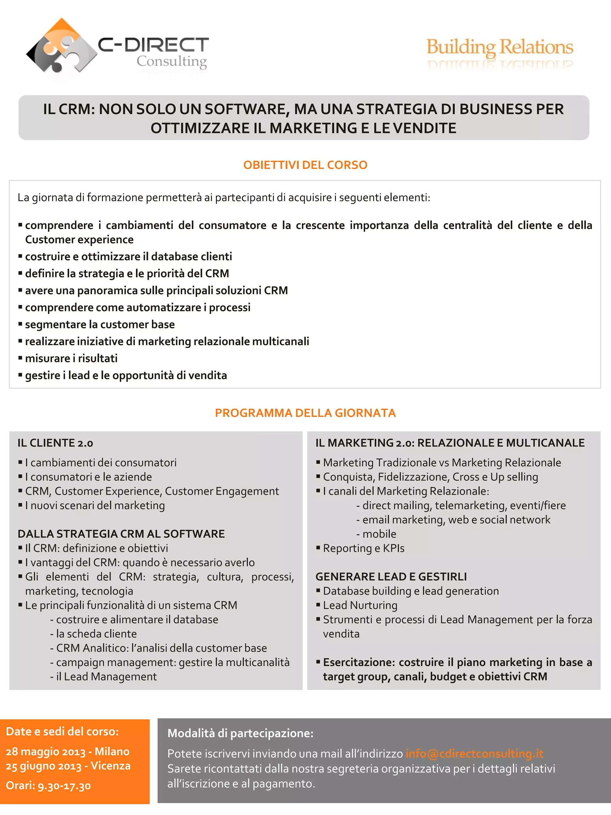 28 maggio 2013, Milano: IL CRM, non solo un software ma una strategia ...
