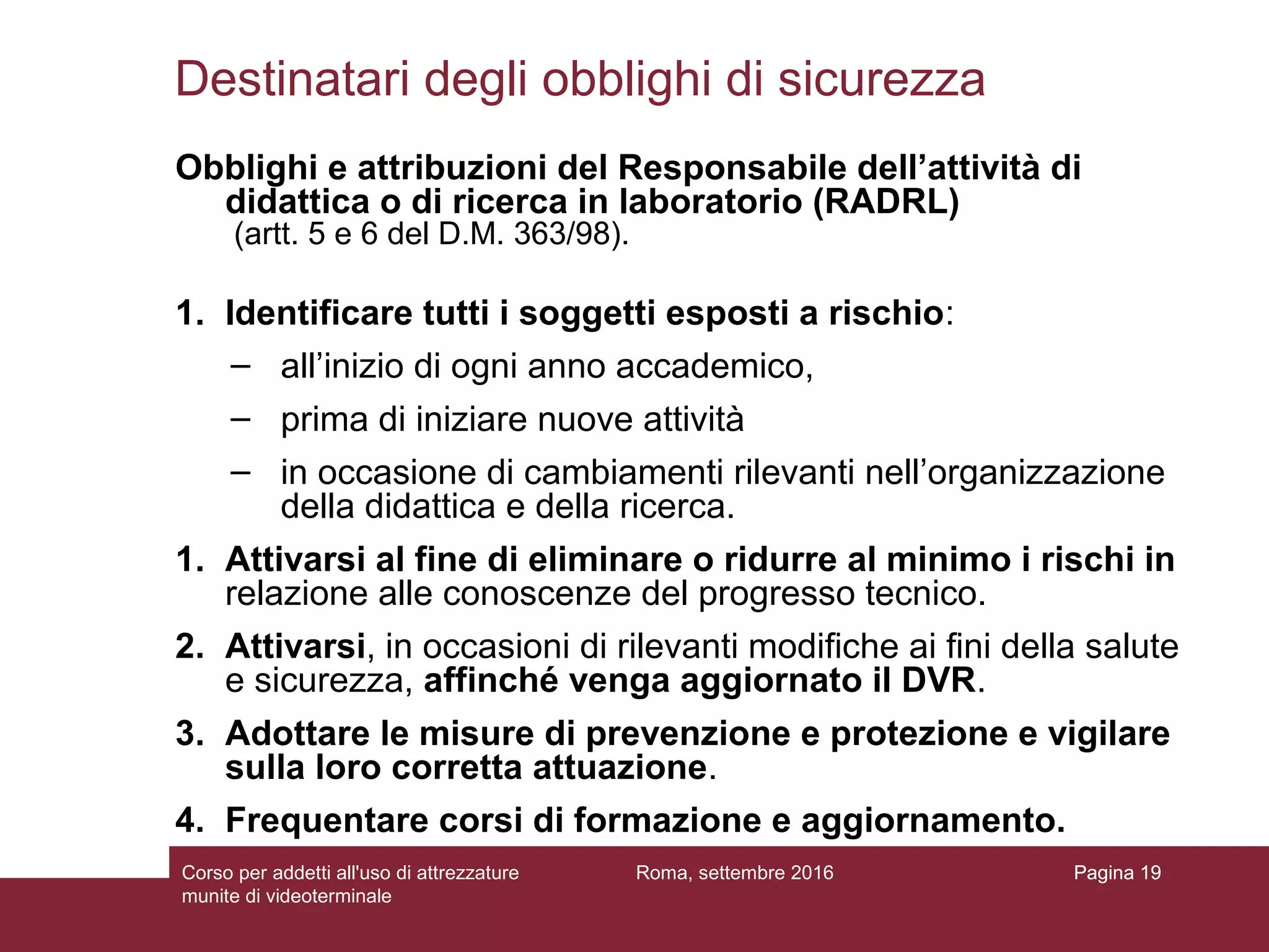 Formazione specifica vdt | PPT | Professional School | Postgraduate ...