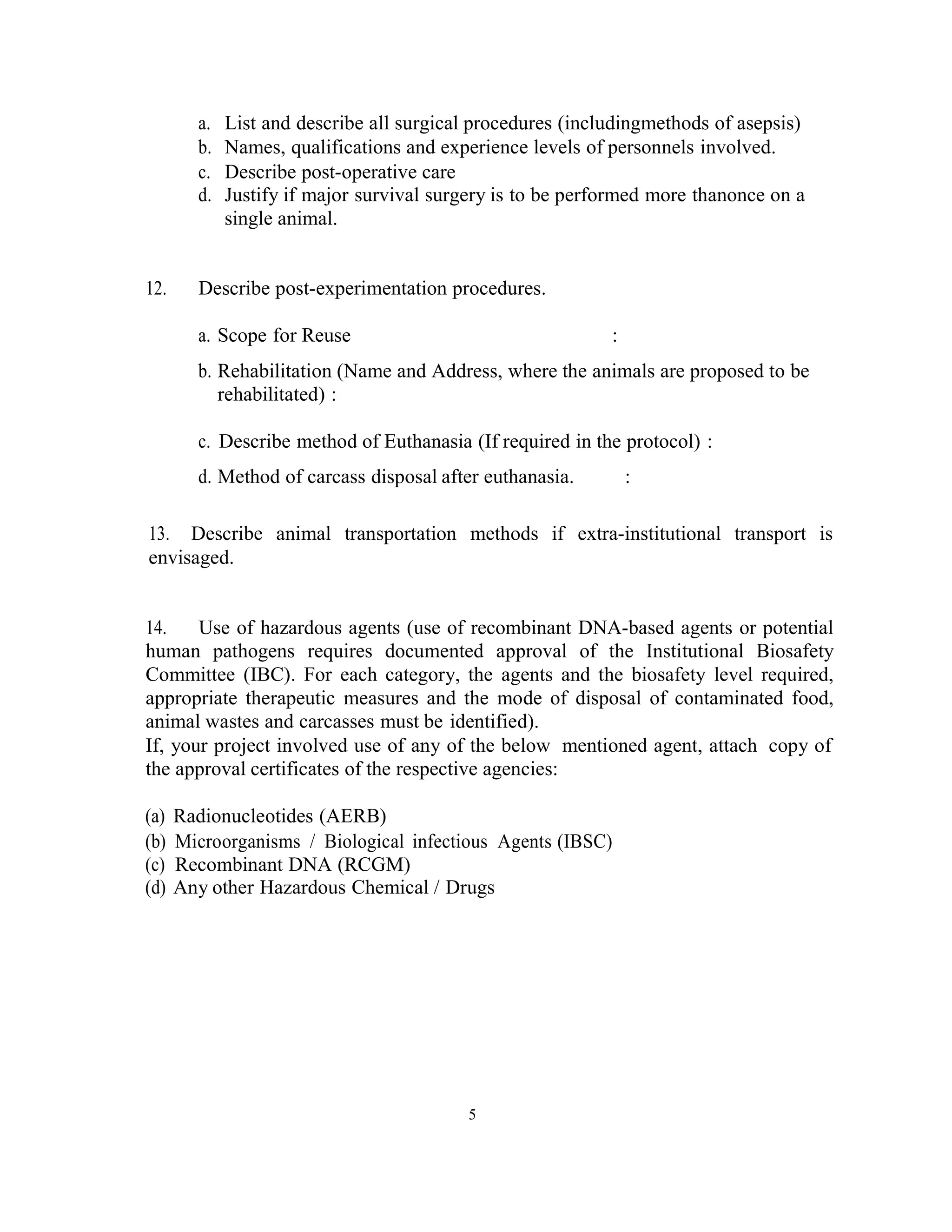 Form B (per rule 8(a)*for Submission of Research Protocol | PDF | Surgery | Medical Health