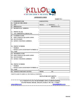 Form babysitter | PDF