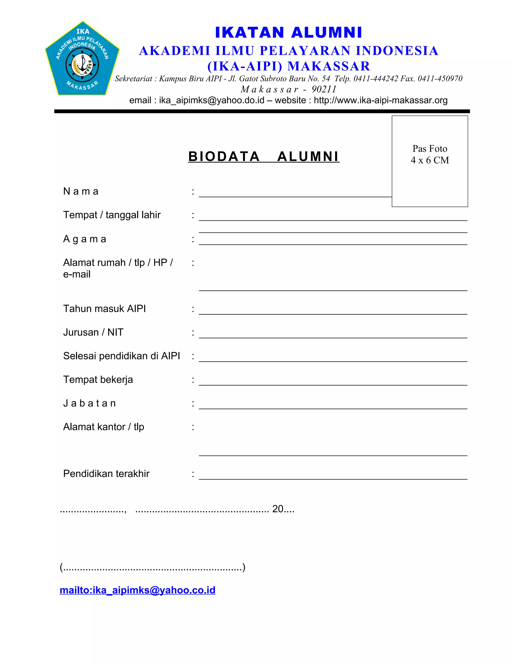 Form biodata | PDF
