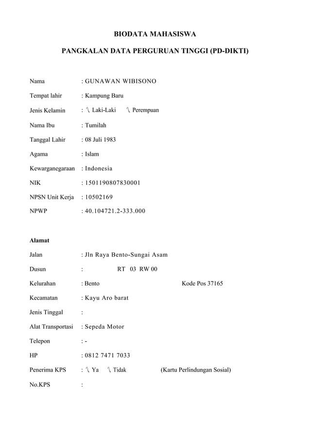FORM BIODATA.docx untuk bahan ppg tahun 2024 | DOCX
