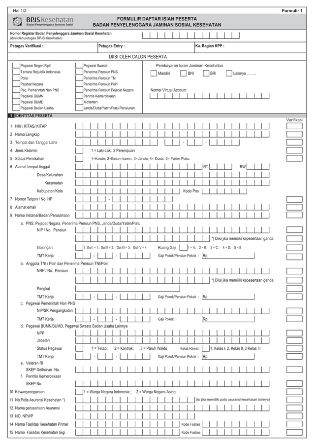 Form bpjs kesehatan | PDF