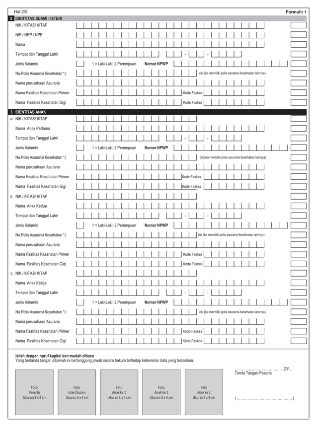 Form bpjs kesehatan | PDF
