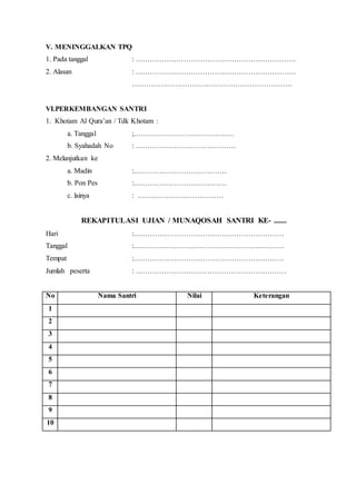 Form buku induk a4 | DOCX