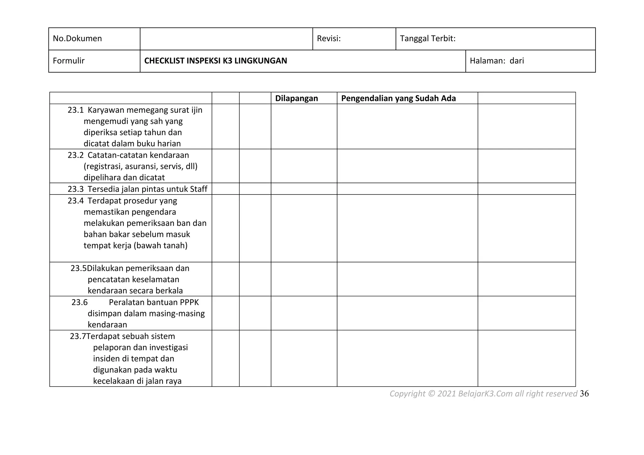 FORM CHECK LIST INSPEKSI K3-LINGKUNGAN (GENERAL INSPECTION).pdf