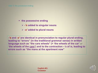 English Grammar Lecture 3: Form Classes | PPTX