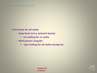 English Grammar Lecture 3: Form Classes | PPTX