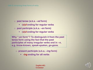 English Grammar Lecture 3: Form Classes | PPTX