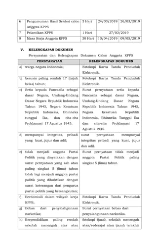 Form dan jadwal pembentukan kpps 2019 | PDF