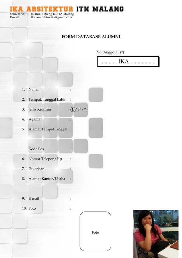 FORM DATA BASE IKA ITN MALANG | DOC