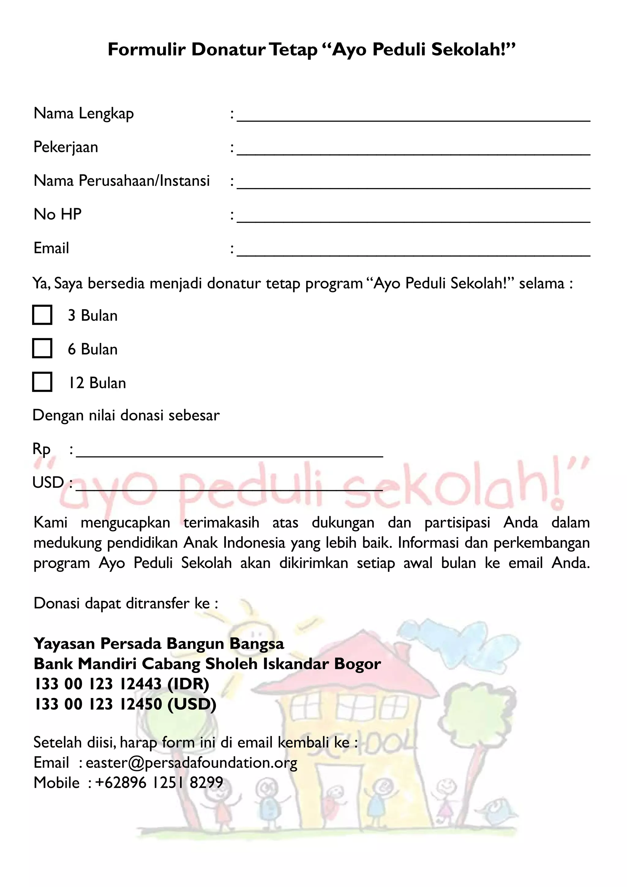 Form donatur tetap | PPTX