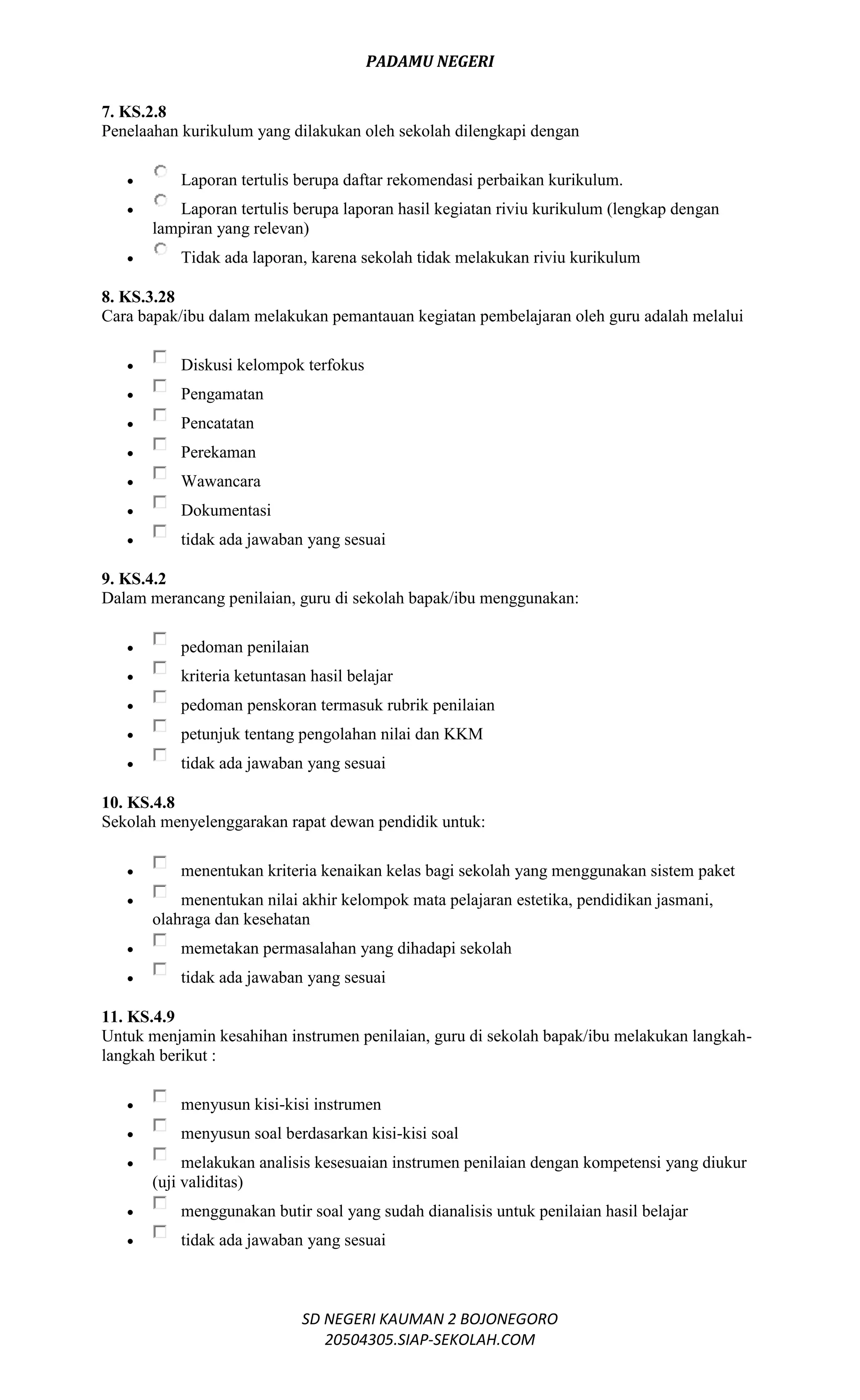 Form eds kepala sekolah | PDF