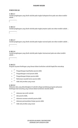 Form eds kepala sekolah | PDF